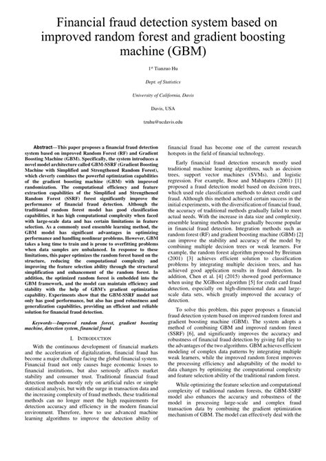 Pdf Financial Fraud Detection System Based On Improved Random Forest