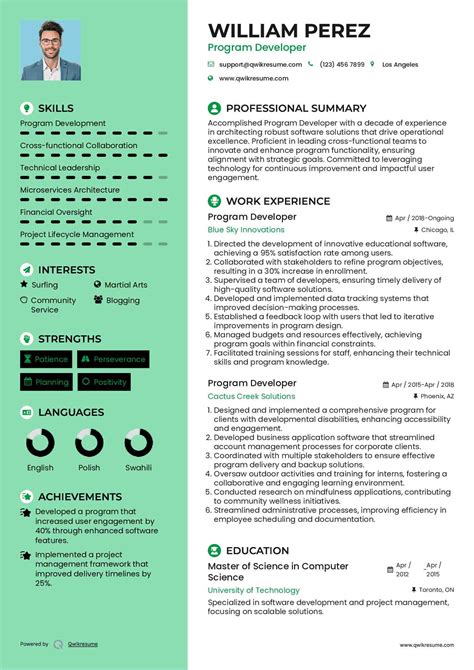 Program Developer Resume Samples Templates For