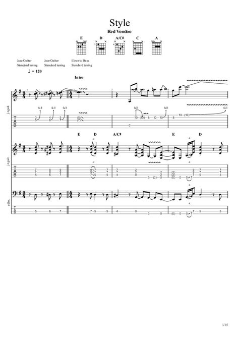 Style Tab And Chords Red Voodoo