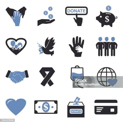 자선 및 보존 아이콘 투 톤 플랫 디자인 벡터 일러스트레이션 아이콘에 대한 스톡 벡터 아트 및 기타 이미지 아이콘 자선기부