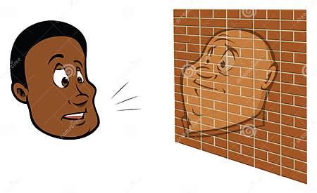 Man Talking To A Brick Wall Stock Vector Illustration Of Useless