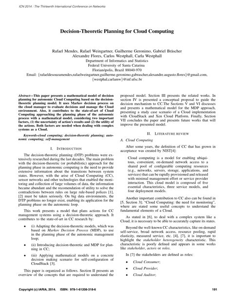 Pdf Decision Theoretic Planning For Cloud Computing