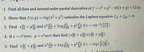 Find All First And Second Order Partial Derivative Of Fx 3 Y 3 63x