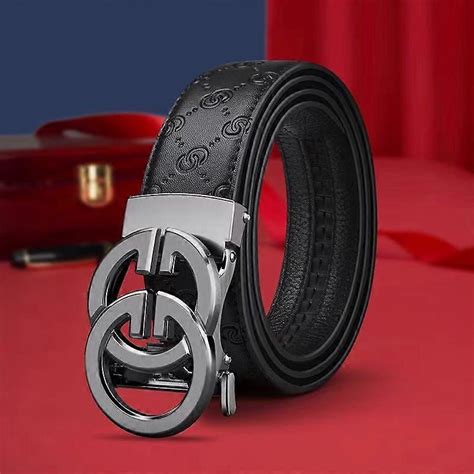 Mens Fashion Belt Genuine Leather With Adjustable Gunmetal Luxury