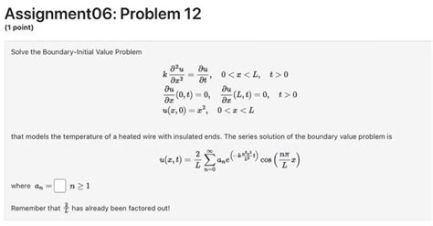 solved assignment06 problem 12 1 point solve the