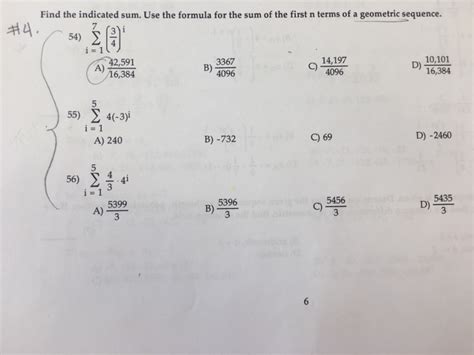 Solved Find The Indicated Sum Use The Formula For The Sum Chegg