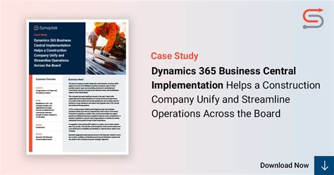 Synoptek On Linkedin Dynamics 365 Business Central Implementation Helps A Construction Company