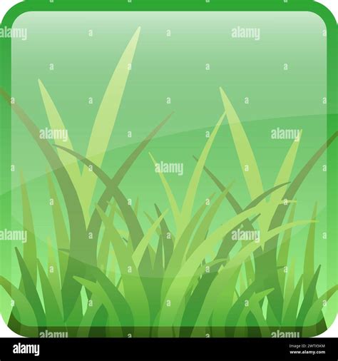 Green Grass Button Glossy Cartoon Interface Element Stock Vector Image And Art Alamy