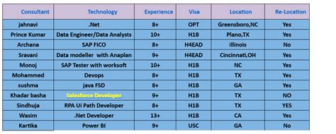 salesforce hotlist developer power bi java fsd corp to corp