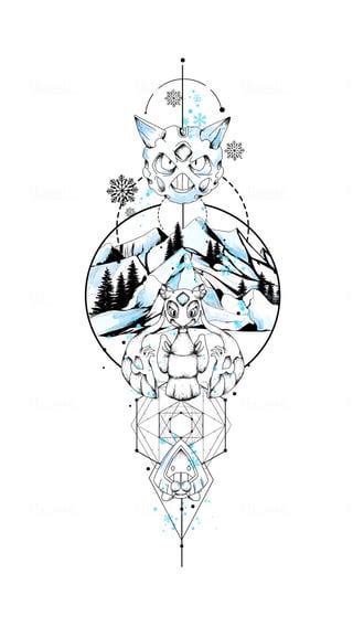 Traditional Ho Oh And Arbok Done By Eric Norvell Rpokemontattoos