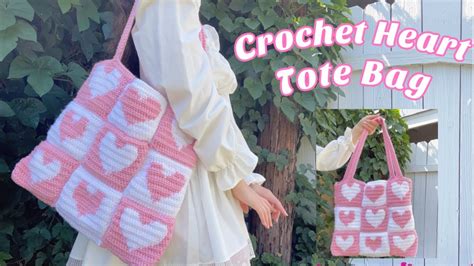 Crochet Heart Tote Bag Tutorial Youtube
