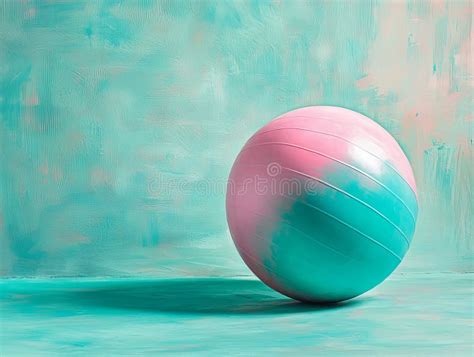 Exercise Ball In Pastel Colors On Textured Background Stock