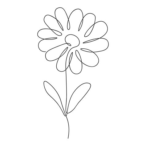 Premium Vector One Line Continuous Flower Single Line Drawing Art