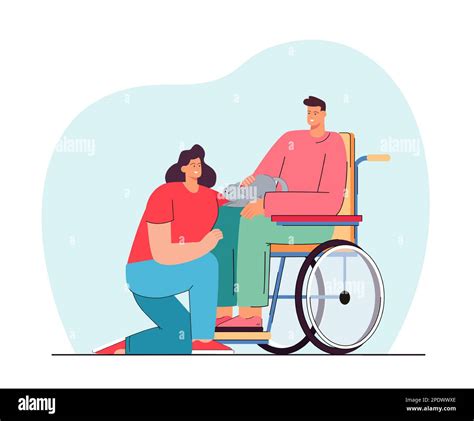 Cartoon Man In Wheelchair With Cute Cat On Lap Stock Vector Image And Art