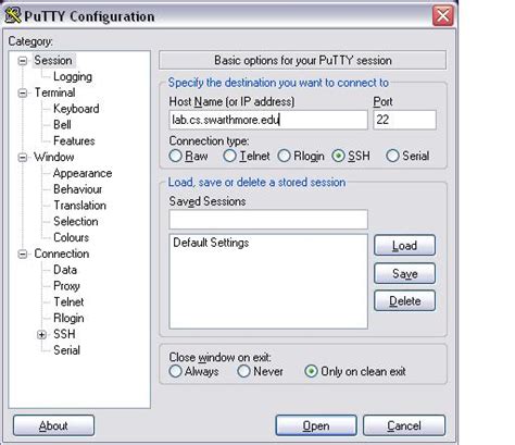 Connecting To The Cs Dept From Windows Using Putty