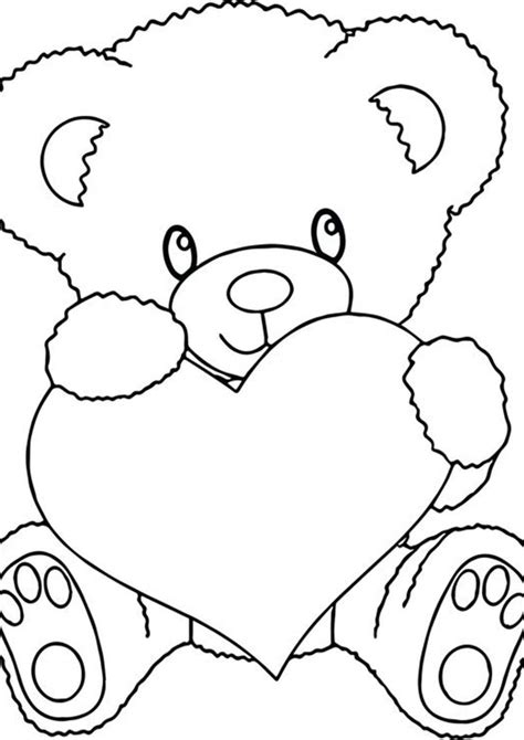 Cute Teddy Bear Colouring Pages Printable Printable Free Templates