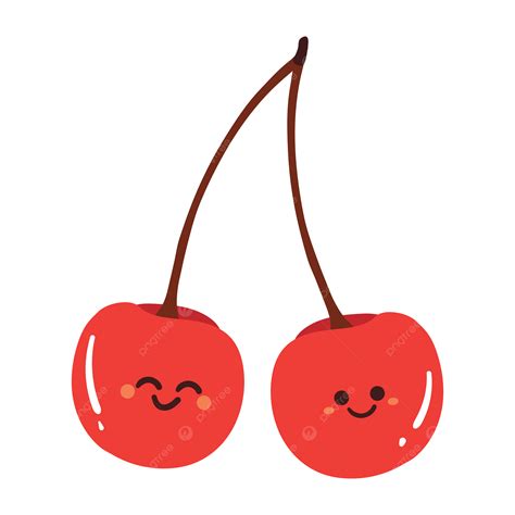 Cut Hand Drawn Cartoon Cherry Vector Cherry Cartoon Cherry Drawing