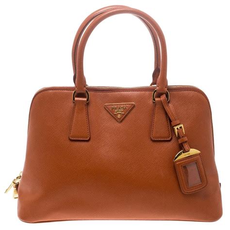 Prada Orange Saffiano Lux Leather Promenade Tote For Sale At 1stdibs