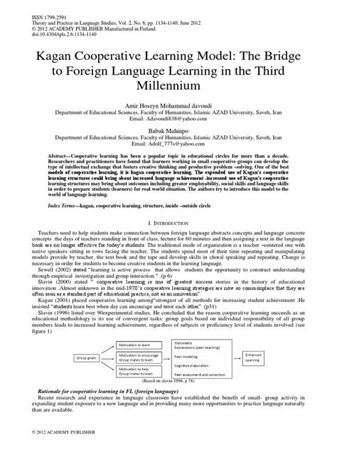 Kagan Cooperative Learning Model Pdf Memory Second Language