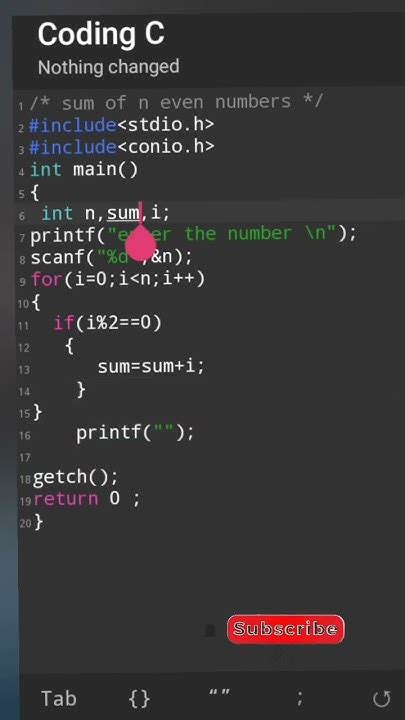 Sum Of Even Numbers In C Language Coding Cprograming Computertech98