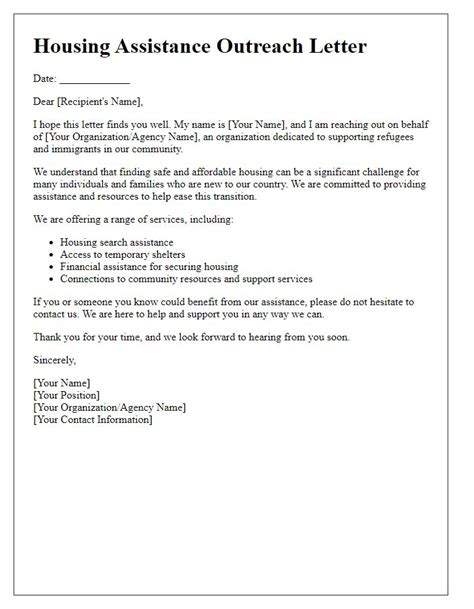 Letter Template For Refugee And Immigrant Integration Support Free Samples In Pdf Letterin