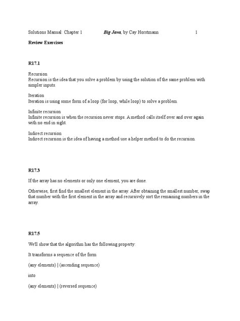 Big Java Solution Manual Ch17 Pdf Array Data Structure String Computer Science
