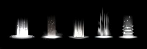 라인 홀로그램 터널 가볍게 연단 글로우 라운드 파워업 효과 화이트 테크 아우라 라이트 빔 기술 서클 판타지 디지털 에너지 홀 터널 벡터 사실적인 광선 3d 요소 세트 3차원