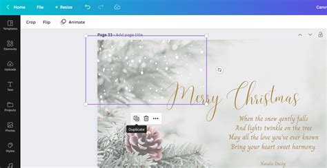 How To Add A Falling Snow Effect Animation To Designs In Canva Natalie Ducey