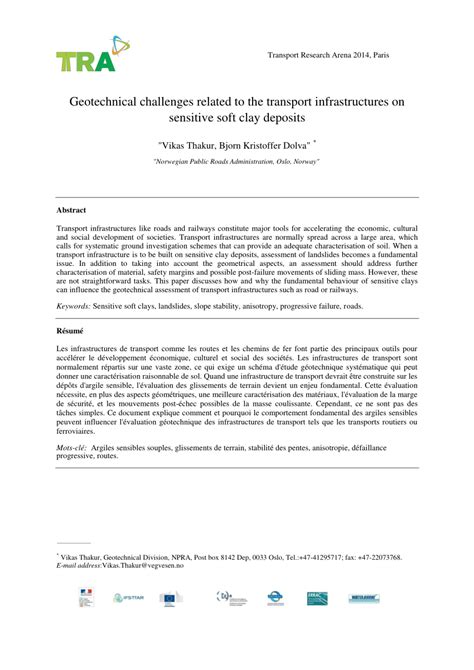 Pdf Geotechnical Challenges Related To The Transport Infrastructures