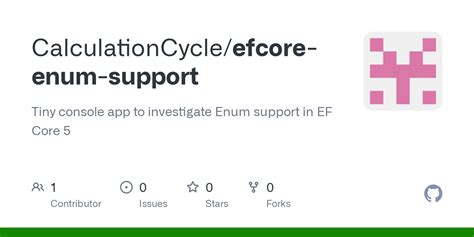 github calculationcycle efcore enum support tiny console app to