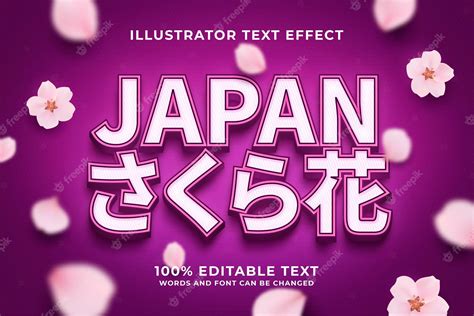 Premium Vector Japan Sakura Flower Editable Text Effect