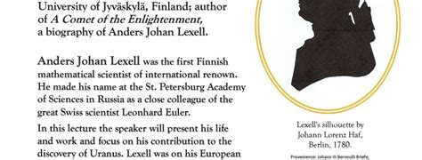 15 9 17 5 30pm Brlsi Anders Johan Lexell His Contribution To The Discovery Of Uranus