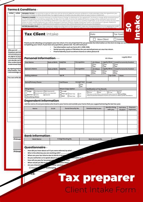 Tax Preparer Client Intake Form Perfect For Tax Preparers