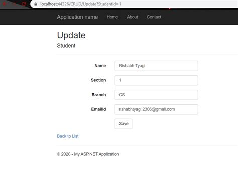 使用 C 和实体框架的 Aspnet Mvc 中的基本 Crud创建、读取、更新、删除 码农参考