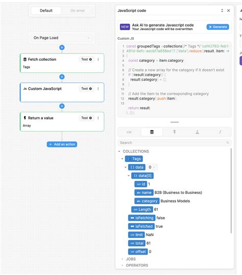 Reducegroup Array Coming From A Collection How Do I Weweb Community