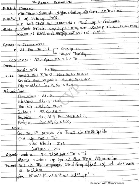 P Block Elements Notes 13th And 14th For 1 241222 082424 Pdf