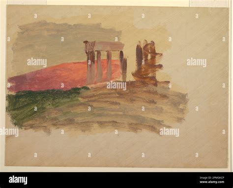 Drawing Rapid Sketch Of The Temple At Corinth Frederic Edwin Church