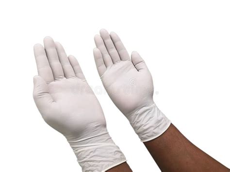 Luvas Brancas Estéreis Na Mão Imagem De Stock Imagem De Luva