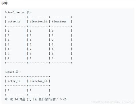 Leetcode Sql 1050 合作过至少三次的演员和导演leetcode1050 Csdn博客