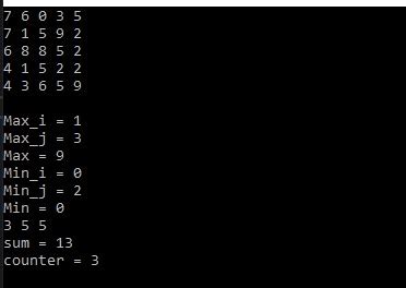 C Find The Sum Of Elements Between Minimum And Maximum Element Of Matrix Stack Overflow