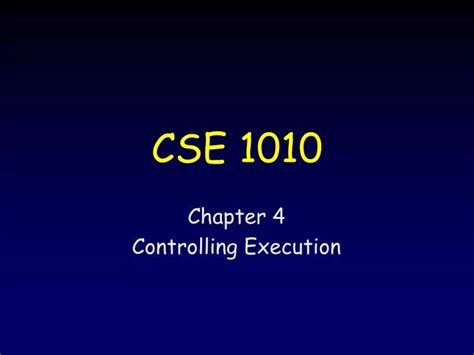 Ppt Cse 1010 Powerpoint Presentation Free Download Id6682355