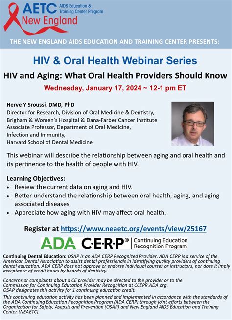New England Aids Education And Training Center On Linkedin Upcoming Webinar Hiv And Oral Health