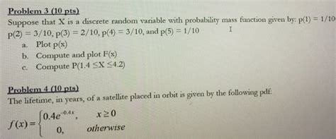 solved problem 3 10 pts suppose that x is a discrete