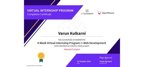 Virtual Internship Program Web Development Open Weaver Inc Varun