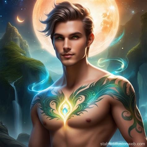 Magical Nature Oriented Light Race With Tattoos And Glowing Eyes