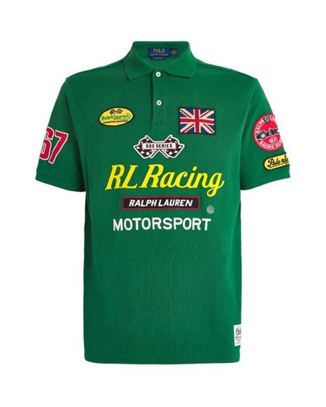 Polo Ralph Lauren Cotton Racing Polo Shirt In Green For Men Lyst