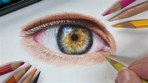 How To Draw A Realistic Eye With Colored Pencils Youtube