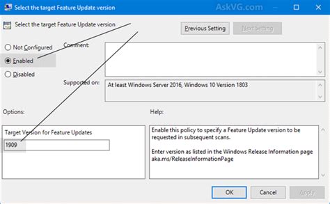 Tip Force Windows To Stick With Old Feature Update Version Askvg