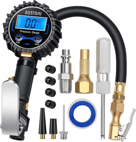 Astroai Medidor De Presión Llantas 250 Psi Neumáticos Manómetro Digital De Presión Aire Alta