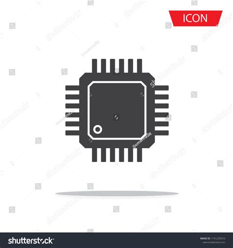 Cpu Icon Vector Central Processing Unit Vector De Stock Libre De Regalías 1191235510